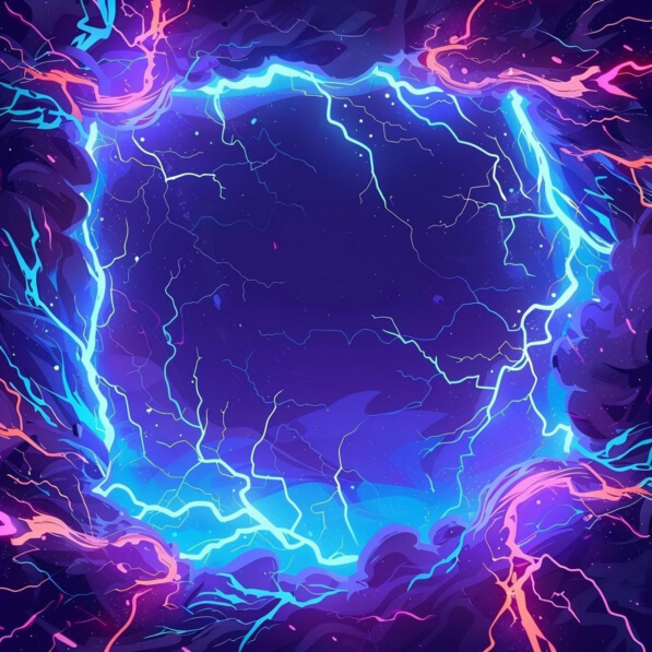 Download Abstract Circular Frame with Blue and Purple Lightning Bolts ...