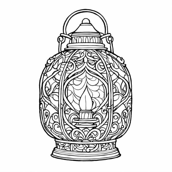 Descarga Página para colorear de linterna en blanco y negro Páginas ...