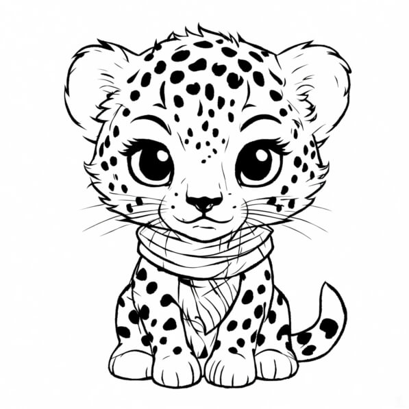 Download Coloring Page with Leopard Cub Coloring pages Online ...