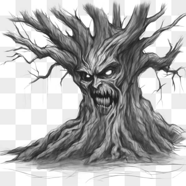 Download Creepy Tree Drawing: Horror Art and Illustration Sketches ...
