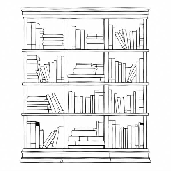 Download Educational Bookcase Image Coloring pages Online - Creative ...