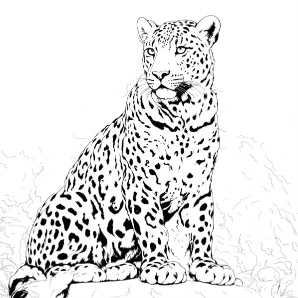 Download Black and White Leopard Educational Image Coloring pages ...
