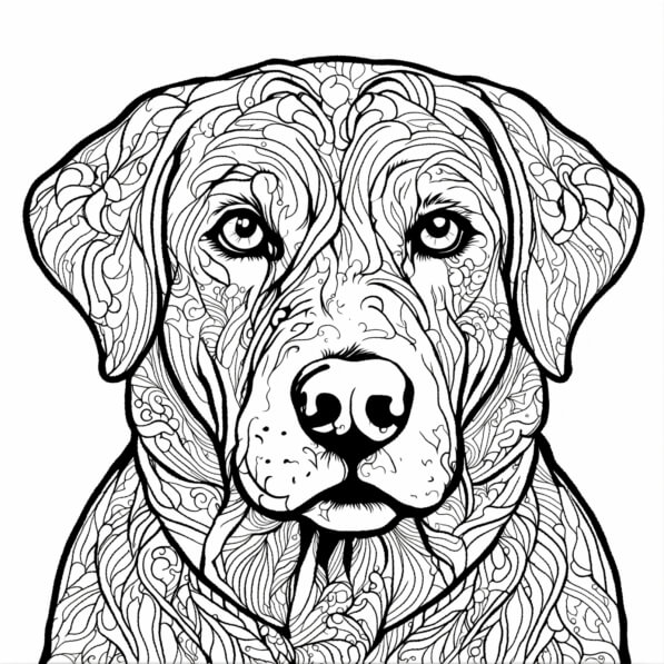 Download Intricate Dog Head Coloring Page Kleurplaten online op ...