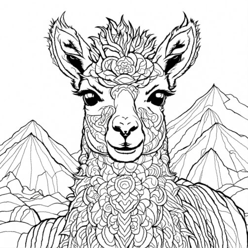 Descarga Encantadora Llama de Dibujos Animados con Corona Floral y ...