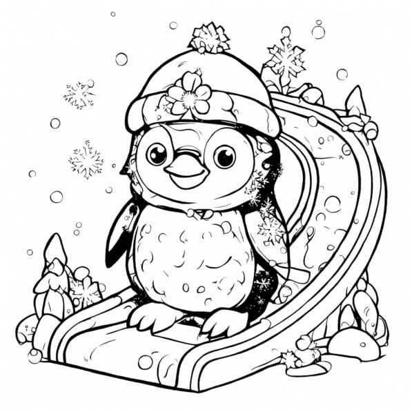 Download Penguin Coloring Page on Ice Skating Rink Coloring pages ...