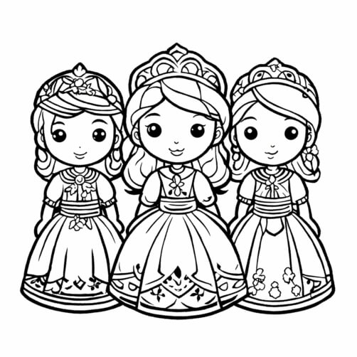 Download Two Princesses on a Coloring Page Coloring pages Online ...