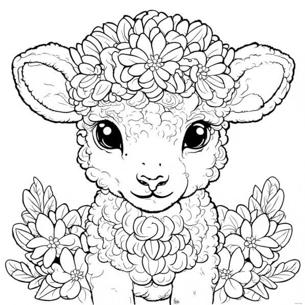 Download Baby Lamb Coloring Page Coloring pages Online - Creative Fabrica