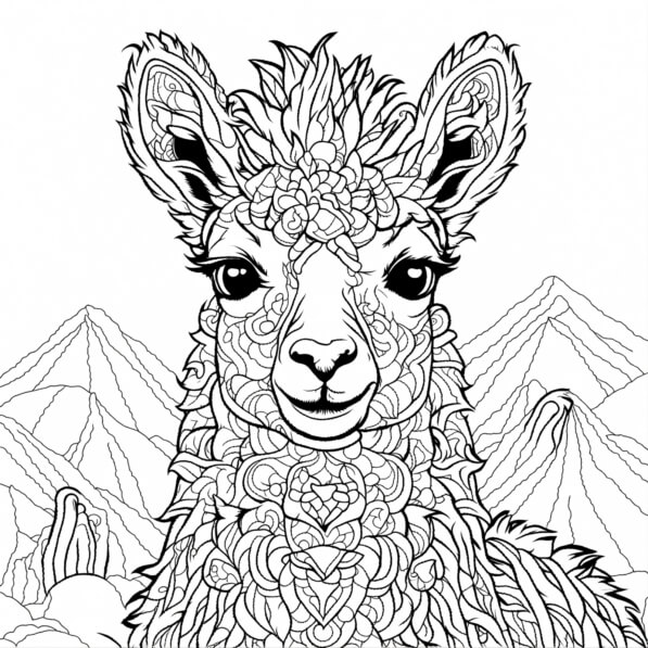 Descarga Página para Colorear de Llama Linda Páginas para colorear En ...
