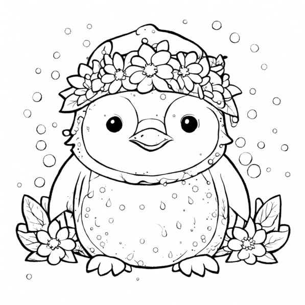 Download Winter Penguin Coloring Page Coloring pages Online - Creative ...