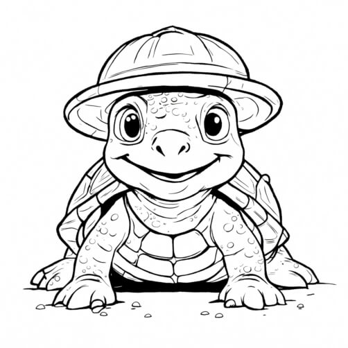 Download Cartoon Turtle with Glasses Coloring pages Online - Creative ...