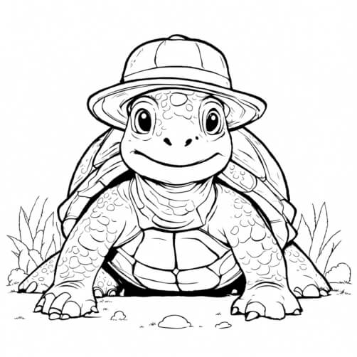 Descarga Página para colorear de tortuga bebé educativa Páginas para ...