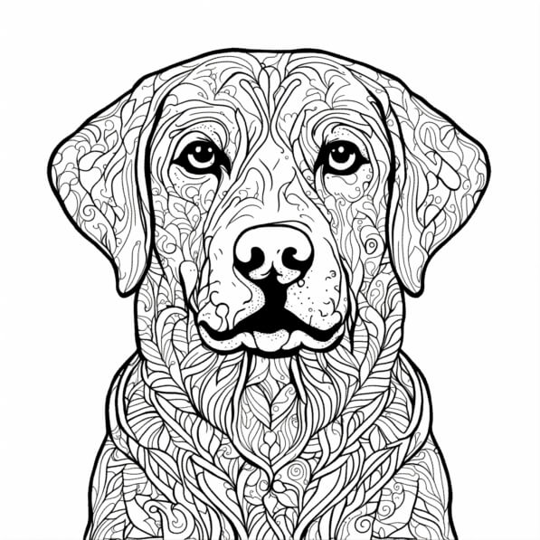 Download Intricate Abstract Dog Head Image Coloring pages Online ...