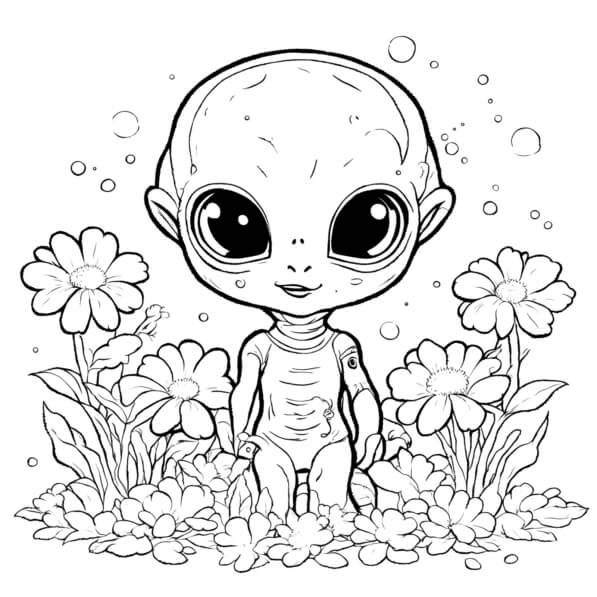 Descarga Alienígena de Dibujos Animados para Páginas para Colorear ...