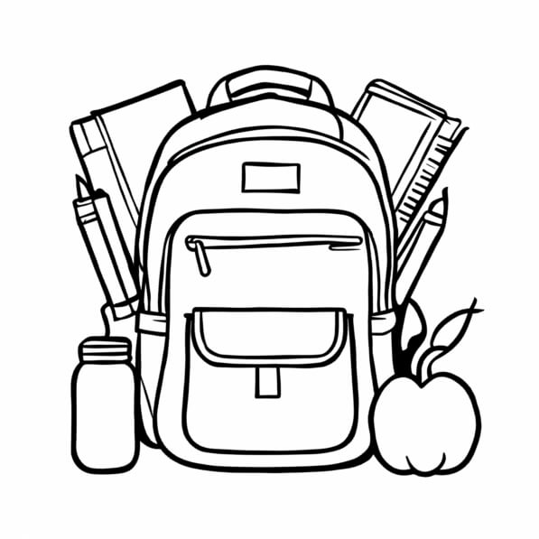 Download School Backpack Coloring Page Coloring pages Online - Creative ...