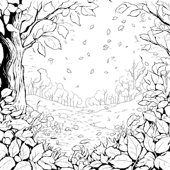 Download Autumn Forest Scene Coloring Page Coloring pages Online ...