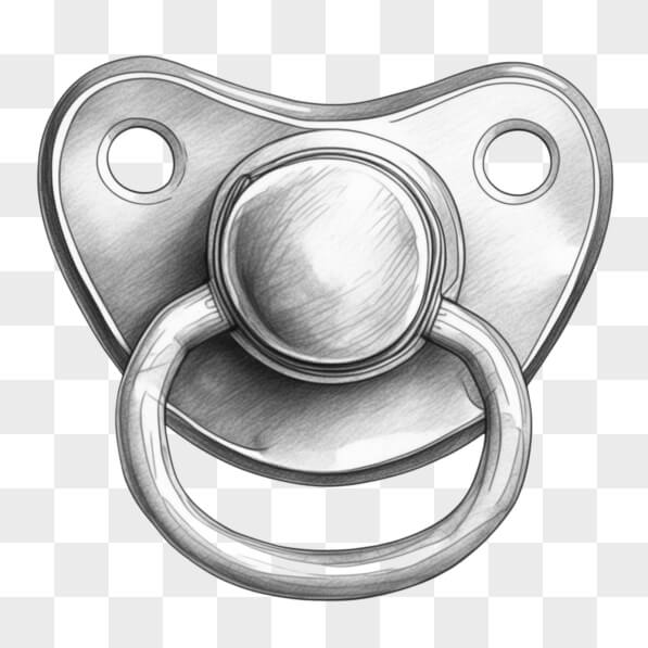 Download Silver Pacifier with Open Ring Sketches Online - Creative Fabrica