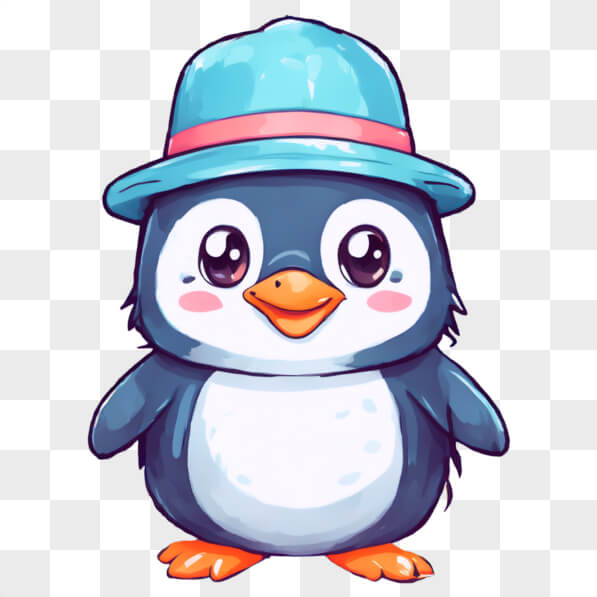 Download Kawaii Cartoon Penguin with Blue Hat Kawaii Online - Creative ...