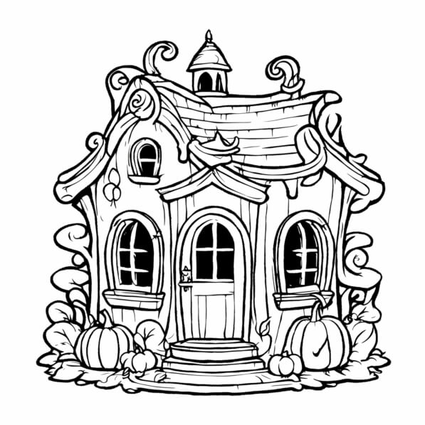 Download Spooky Halloween Coloring Pages with Haunted House Coloring ...