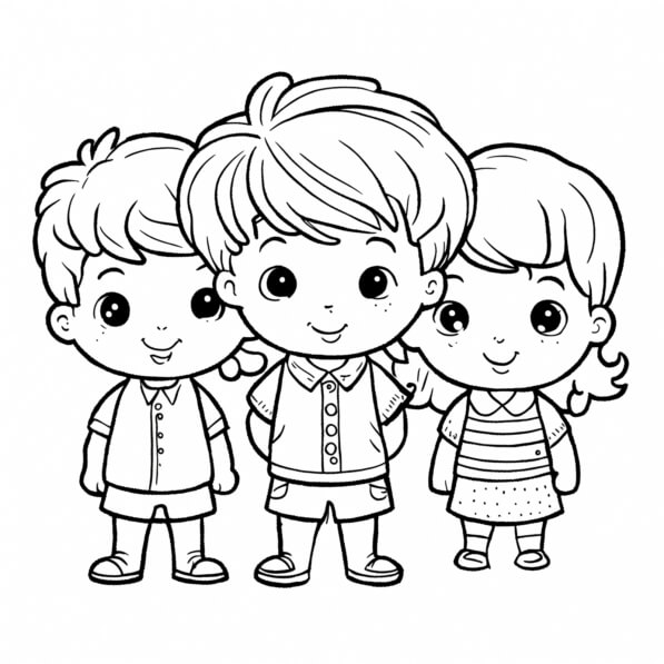 Download Black and White Kids Coloring Page Coloring pages Online ...