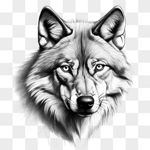 Download Zwart-wit tekening van de kop van een wolf Schetsen online op ...