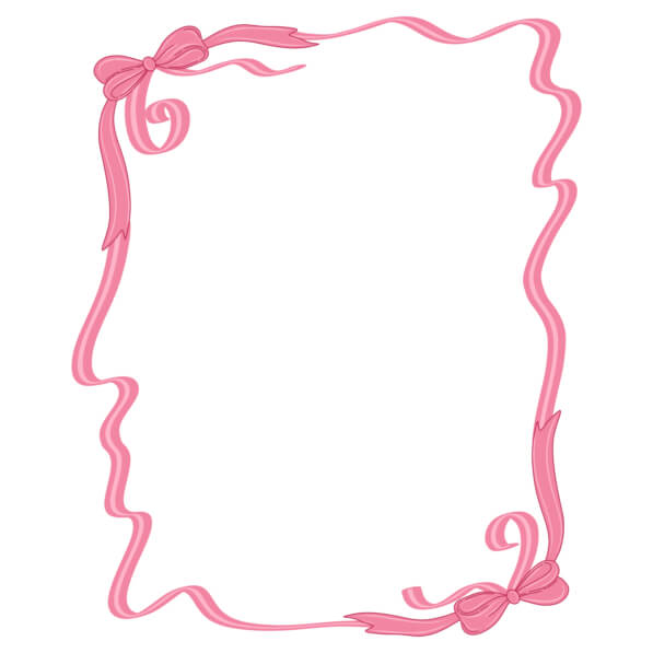 Descarga Marco Rosa con Lazos y Cintas Marcos En Línea - Creative Fabrica