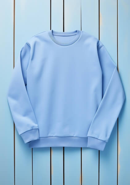 Download Blue Sweatshirt Displayed on Wooden Wall Mockups Online ...