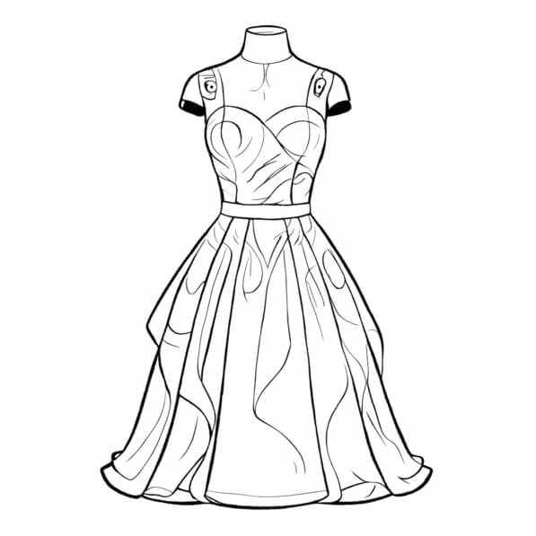 Page à Colorier De Robe Pour Enfant