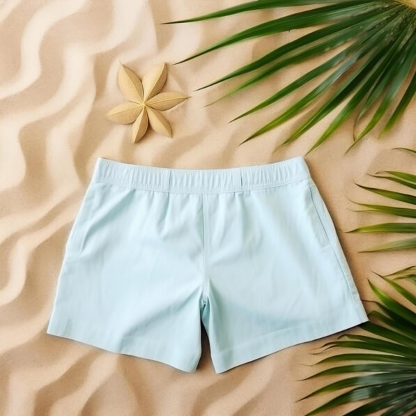 Download Beach Essentials: Light Blue Swim Shorts, Starfish, and Palm ...