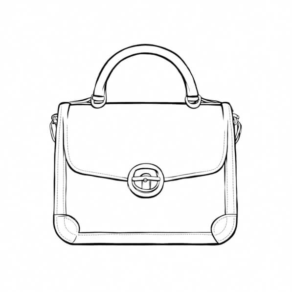 Download Elegant Handbag Drawing Coloring pages Online - Creative Fabrica