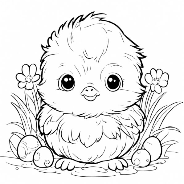 Download Baby Chicken Coloring Pages Coloring pages Online - Creative ...