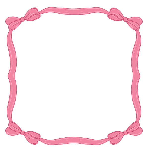 Download Decorative Pink Frame with Bows Frames Online - Creative Fabrica
