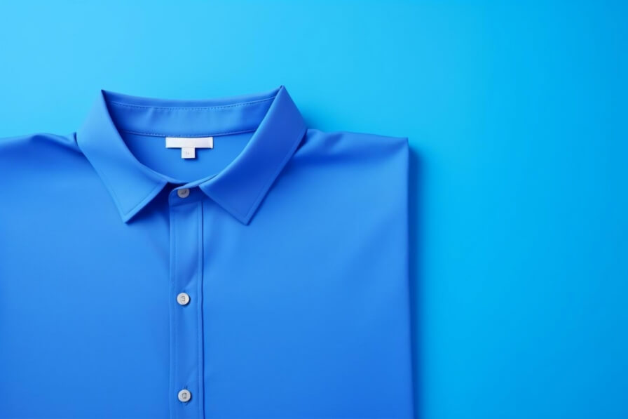 Download Folded Blue Polo Shirt on Blue Background Mockups Online ...