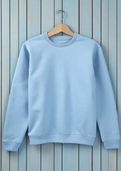 Download Light Blue Sweatshirt Hanging on Wooden Wall Mockups Online ...