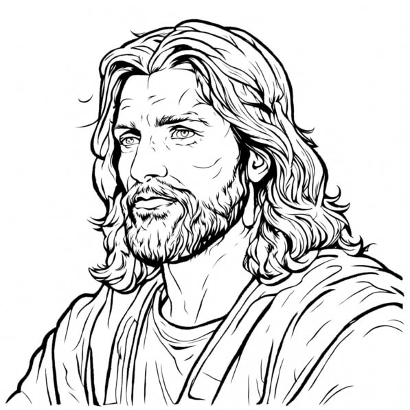 Download Line Drawing of a Biblical Figure Coloring pages Online ...