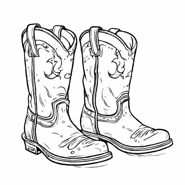 Download Cowboy Boot Coloring Pages Coloring pages Online - Creative ...