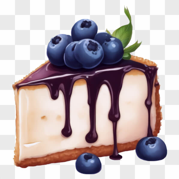 Download Delicious Cheesecake Slice with Blueberries and Sauce Cartoons ...