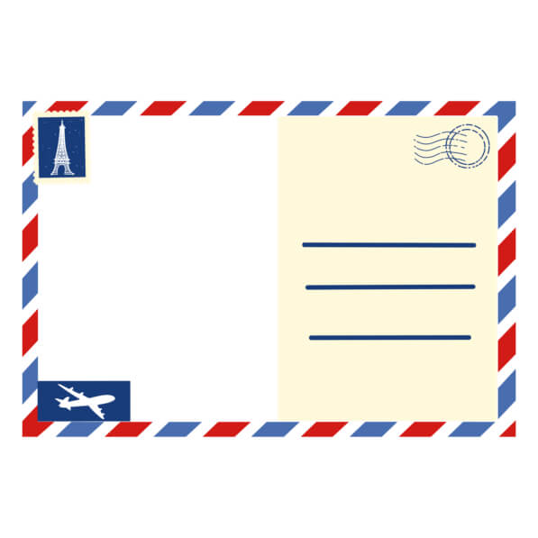 Download Envelope with Airplane and Eiffel Tower Design Frames Online ...