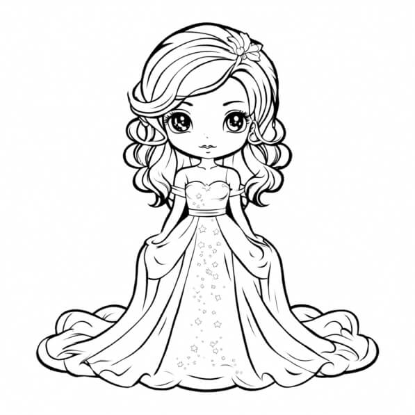 Download Educational Cartoon Girl in Wedding Dress Coloring pages ...