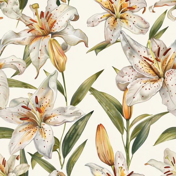 Download Elegant Floral Pattern with White Lilies Patterns Online ...
