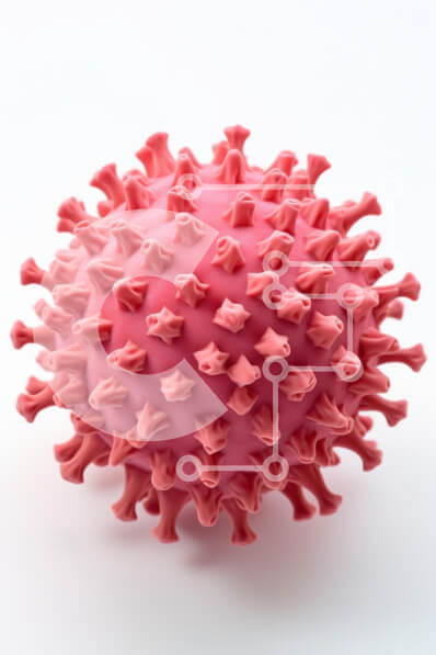 Vibrant Pink Virus Representation stock photo | Creative Fabrica