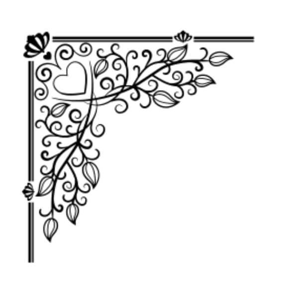 Download Ornamental Corner Frame with Heart Design Borders & Corners ...