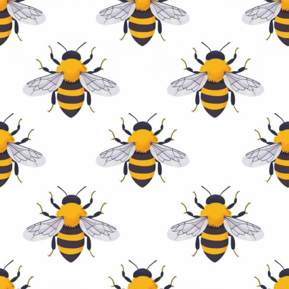 Download Pattern of Cartoon Bees Patterns Online - Creative Fabrica