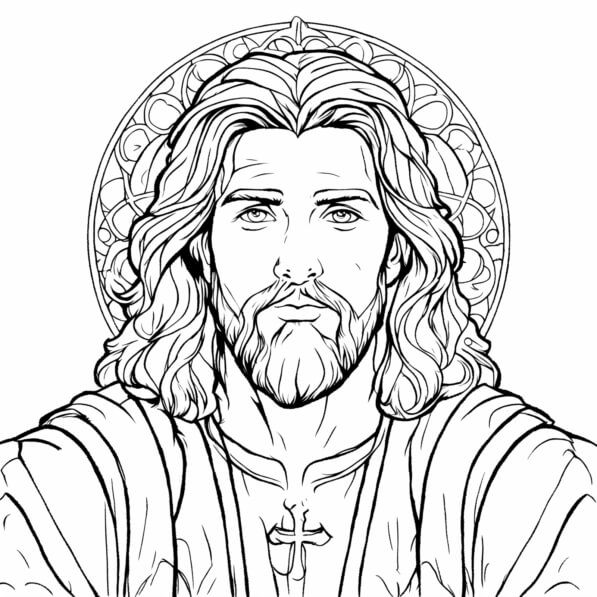 Télécharger Portrait de Jésus Pages de coloriage En Ligne - Creative ...