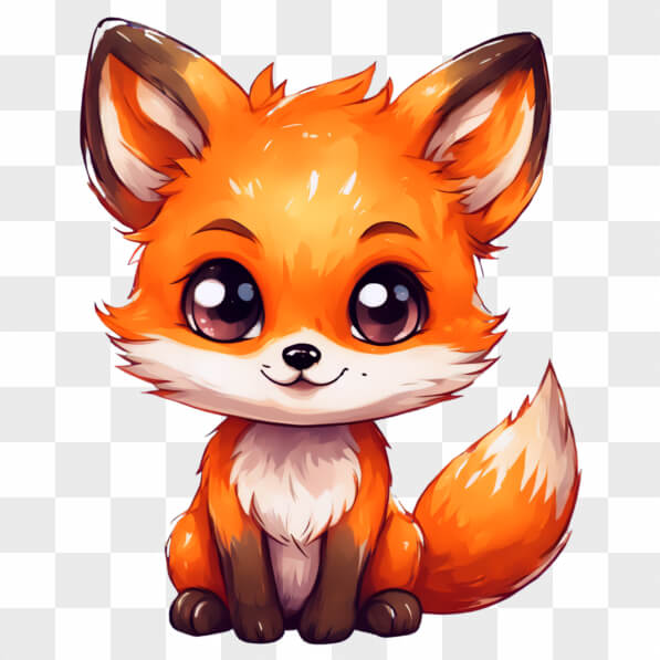 Download Cute Kawaii Fox Character Sitting Kawaii Online - Creative Fabrica