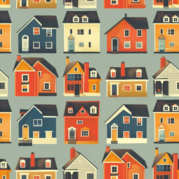 Download Pattern of Various Houses in Different Colors and Styles ...