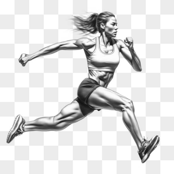Download Dynamische Vrouwelijke Sprinter in Actie Schetsen online op ...