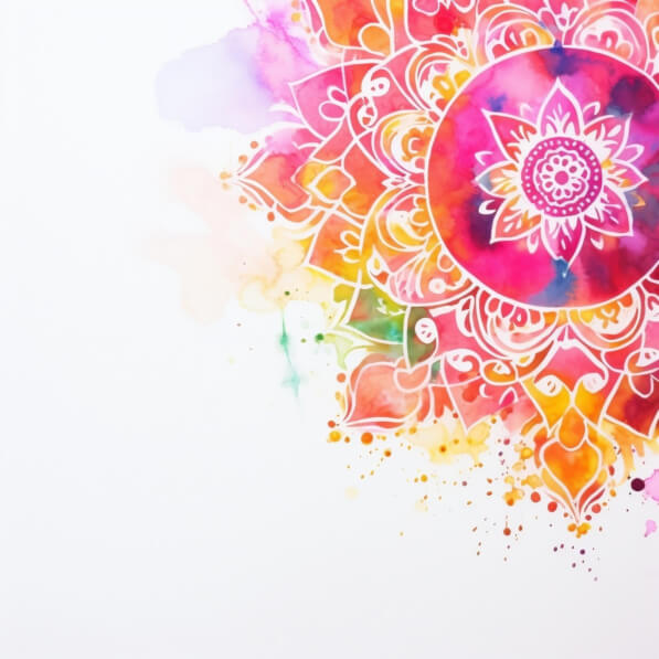 Download Colorful Mandala Flower Watercolor Painting Backgrounds Online ...