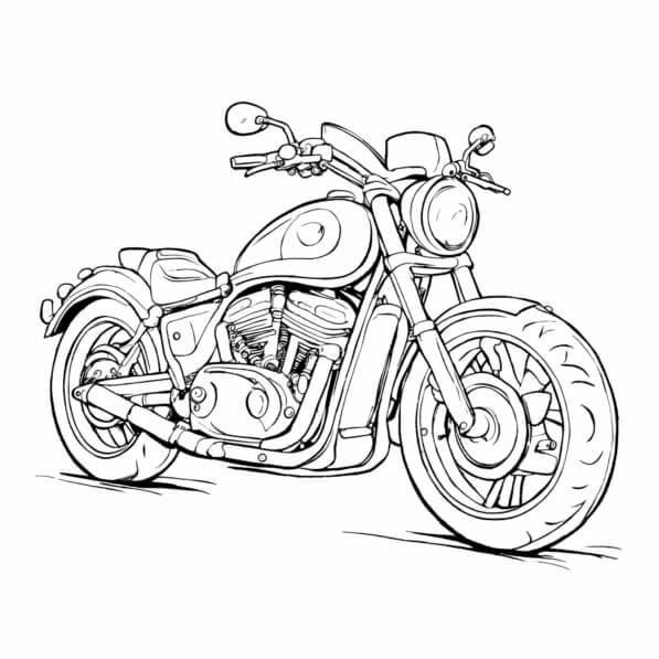 Download Old-Style Motorcycle Drawing Coloring pages Online - Creative ...