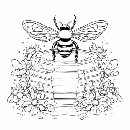 Free Beehive Coloring pages - Download Printable Beehive Coloring ...