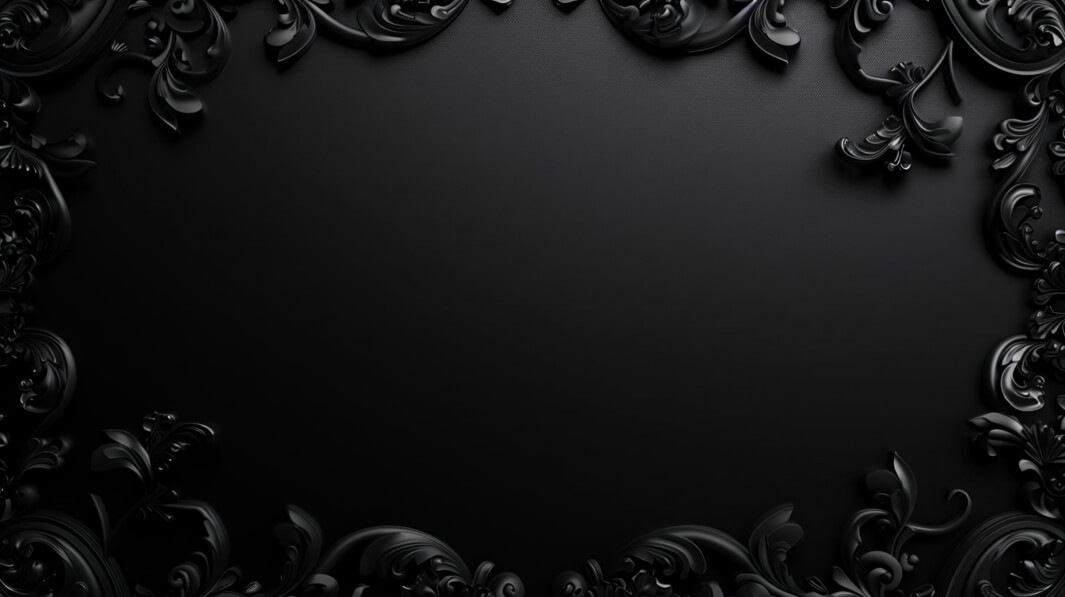 Download Intricate Black Ornamental Frame Against Solid Black ...